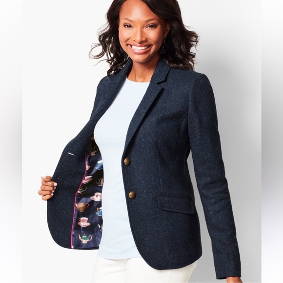 Talbots | Jackets & Coats | Talbots Aberdeen Wool Blazer Navy ...